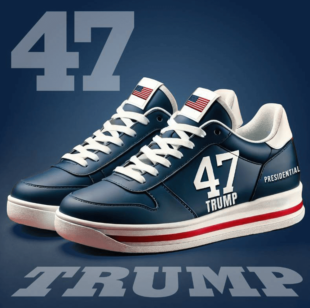Trump 47 Presidential Blue Low Tops – Trump Sneakers